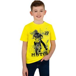 TRIGEMA T-Shirt »Jungen T-Shirt mit coolem Motorrad-Motiv« 1 Stk. tlg. citron XS XS Single-Jersey