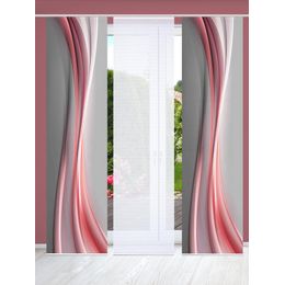 Schiebegardine HOME IN GREEN "ELANIA" Gr. 1, rot, B:60cm H:245cm, Polyester, Gardinen, SET DIGITALDRUCK,BAMBUSOPTIK RECYCELT