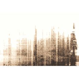 Fototapete ARCHITECTS PAPER "Atelier 47 Skyline Artwork 3", bunt (hellbraun, creme, weiß), B:4m L:2,7m, Vlies, Tapeten, Vlies, Wand, Schräge, Decke
