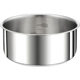 Kasserolle Tefal "Ingenio Preference", edelstahlfarben, H:10cm Ø:16cm, Töpfe, stapelbar, unbeschichtet, 18/10-Edelstahl, hochglanzpoliert