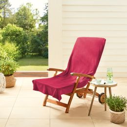 Handtuch Dyckhoff "Stuhlauflage / Liegeauflage", rot (bordeaux), B:60cm L:130cm, Frottier, Frottier, Handtücher, Schonbezug mit Einschubtasche
