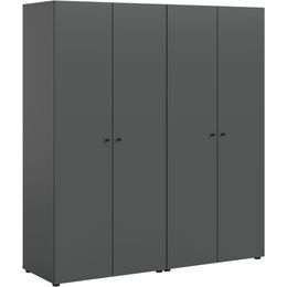 Kleiderschrank Home Affaire "BILLINGS, TOPSELLER, Schlafzimmerschrank, Schrank, Garderobenschrank", grau, B:160cm H:176cm T:51cm, FSC-zertifizierter Holzwerkstoff, Schränke, Breite 160cm, grau, 4-türig, inkl. 2 Kleiderstangen und 2 Ablageböden