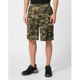 Jogg-Bermudas Plein Sport "Camouflage", Herren, Gr. XS, US-Größen, 0550, camouflage, Obermaterial: 92% Polyester, 8% Elasthan, Hosen