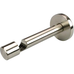 Träger Liedeco, silber (edelstahlfarben), Ø:1,6cm, Gardinenstangenhalterungen, mit Schraubkappe für Gardinenstangen Ø 16 mm