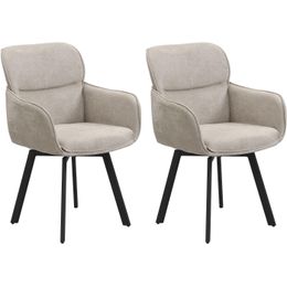 Esszimmerstuhl ByLiving "Rico", taupe, schwarz, B:61cm H:90cm T:63cm, Metall, Stoff, Stühle, 360 Grad drehbar in verschiedenen Farben erhältlich
