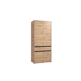 Kleiderschrank Inosign "Corbet Schlafzimmerschrank, Drehtürenschrank, Wäscheschrank TOPSELLER", artisan eiche, B:93cm H:210,5cm T:54,5cm, Spanplatte, Schränke, 93 cm breit, Schublade, Kleiderstange, ABS schutzkanten