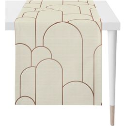 Tischläufer Apelt "Vision, LOFT STYLE, Jacquard", beige (natur), B:44cm L:140cm, Polyester, Viskose, Tischdecken