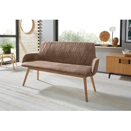 Sitzbank Home Affaire "Brest", grau (taupe, natur), B:160cm H:88cm T:60cm, Polyester, Sitzbänke, Essbank Sitzbank Polsterbank, Schuhbank, Garderobenbank, Bank Breite 160 cm