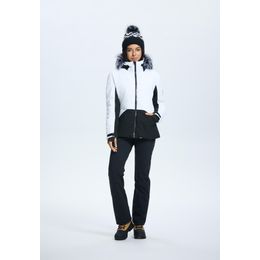 Skijacke Icepeak "Icepeak EVELETH", Damen, Gr. 36, optic weiß, Obermaterial: 100% Polyester. Futter: 100% Polyester. Wattierung: 100% Polyester, regular fit hüftlang, hoch geschlossener Ausschnitt, mit Klettverschluss,mit Windstopper,verstellbar, Jacken, mit Reißverschluss