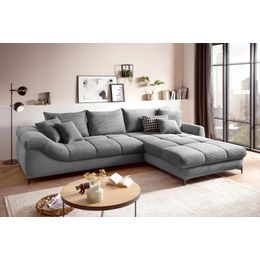 Ecksofa MR. COUCH, B:332cm H:96cm T:227cmstripes 8629 stone, 92% Polyester / 8% Nylon, Wohnzimmer, Sofas, "Ronaldo, L-Form, wahlweise mit