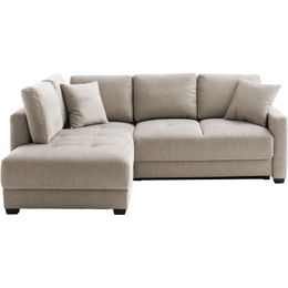 Ecksofa MR. COUCH, B:235cm H:91cm T:186cmnovaclean senseo 6 taupe, 95% Polyester / 5% Nylon, Wohnzimmer, Sofas, "Pierre, L-Form mit BoxSpring", Mit