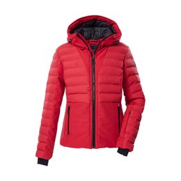 Skijacke Killtec "KSW 115 WMN SKI QLTD JCKT", Damen, Gr. 38, dunkelrot, Oberstoff 1: 92% Polyester, 8% Elasthan/ Oberstoff 2: 100% Polyester, Futter: 100% Polyester, Füllung: 100% Polyester (recycelt), Jacken, Winddichte, wasserabweisende Damen Skijacke mit Daunenoptik, PFAS-frei