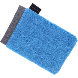Waschlappen Bugatti "Prato", blau (blau moon), B:30cm L:30cm, Frottier, Obermaterial: 100% Baumwolle, Handtücher, Uni Farben, mit melierter Optik im Saum