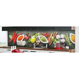 Express Küchen Küchenrückwand EXPRESS KÜCHEN "Gewürze", bunt, B:240cm H:55,9cm, Holzwerkstoff, Spritzschutzwände