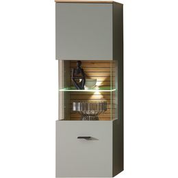 Hängevitrine Innostyle "INA Hängevitrine, 40 x 124 x 36 cm (B/H/T)", schilfgrün, artisan eiche, B:40cm H:124cm T:36cm, ABS-Kunststoff, Glas, Holzwerkstoff, MDF, Metall, Schränke, L/R verwendbar, inkl. Beleuchtung, Softclose