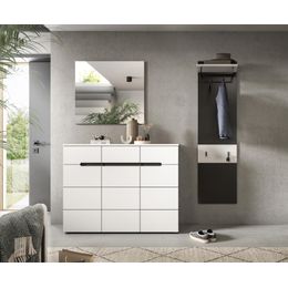 Garderoben-Set Inosign "REHAT, TOPSELLER, 3-teilig, Breite 180 cm, individuell erweiterbar", basalt grau nb, weiß nb, Kastenmöbel-Sets, Garderobenkombination, Kombination, Set, Flurgarderobe, Diele