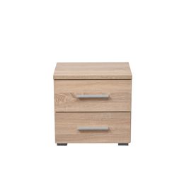 Nachtkonsole Home Affaire "Uni Nachttisch, Nachtkommode, Nachtschrank, Beistelltisch, Kommode", sonoma, B:44,5cm H:43cm T:33,5cm, FSC-zertifizierter Holzwerkstoff, Sideboards, Platzsparend, 2 Schubladen, Griff