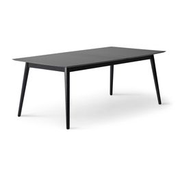 Esstisch HAMMEL FURNITURE "Meza by Hammel", schwarz (schwarz, schwarz, schwarz), B:210cm H:74cm T:100cm, Tischplatte: Schwarzes nanobehandeltes Fenix-Laminat (schwarzer Rand), Gestell: Massive schwarz gebeizte Esche. Mit nanobehandeltem Laminat, einer matten, seidigen Oberfläche, die Fingerabdrücke abweist und langlebig und hygienisch ist., Tische, rechteckige Tischplatte MDF, Massivholzgestell, m