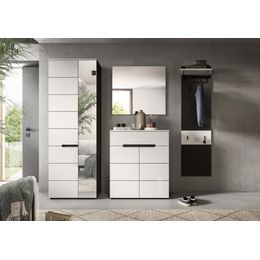 Garderoben-Set Inosign "REHAT, TOPSELLER, 4-teilig, Breite 220 cm, individuell erweiterbar", basalt grau nb, weiß nb, Kastenmöbel-Sets, Garderobenkombination, Kombination, Set, Flurgarderobe, Diele