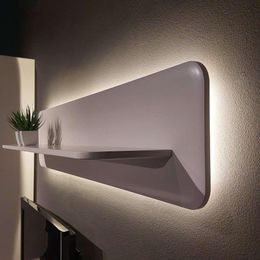 Wandregal Inosign "Sofy Schwebendes Regal, Wandkonsole, Wandboard, LED-Beleuchtung", pepper weiß, B:140cm H:30cm T:24cm, MDF, Regale, UV lackiert, Ablageboden, Wandmontiert, Breite 140 cm