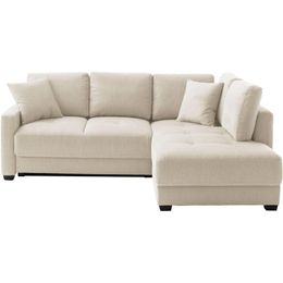 Ecksofa MR. COUCH, B:235cm H:91cm T:186cmnovaclean senseo 5 creme, 95% Polyester / 5% Nylon, Wohnzimmer, Sofas, "Pierre, L-Form mit BoxSpring", Mit