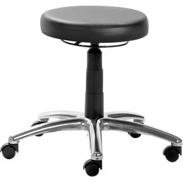 mayer Sitzmöbel Drehhocker MAYER SITZMÖBEL "1256", schwarz (brillantschwarz), B:66cm H:40cm T:66cm, 100% Polyesterstrick mit Beschichtung 100% Vinyl, Hocker, Drehhocker 1256