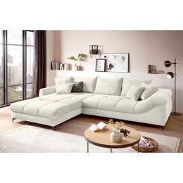Ecksofa MR. COUCH, B:332cm H:96cm T:227cmstripes 8622 natur, 92% Polyester / 8% Nylon, Wohnzimmer, Sofas, "Ronaldo, L-Form, wahlweise mit