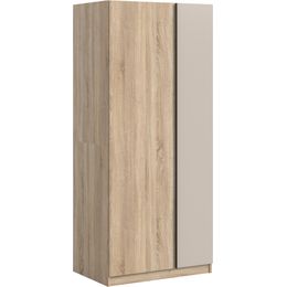 Kleiderschrank Home Affaire "BENDINGO, TOPSELLER, Schlafzimmerschrank, Schrank, Garderobenschrank", eiche sonoma nachbildung, kaschmir, B:80cm H:183cm T:53cm, FSC-zertifizierter Holzwerkstoff, Schränke, Breite 80cm, Eiche NB, 2-türig, inkl 1 Kleiderstange und 3 Ablageboden