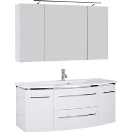 Badmöbel-Set SAPHIR "3040", weiß (weiß glanz, weiß glanz), B:120cm, Kastenmöbel-Sets, Breite 120 cm