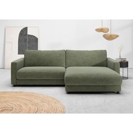 Ecksofa Home Affaire, B:265cm H:85cm T:190cmoliv, 100% Polyester, Wohnzimmer, Sofas, "Ecksofa Jiro, L-Form, große Sitztiefe, Breite 265 cm", lose