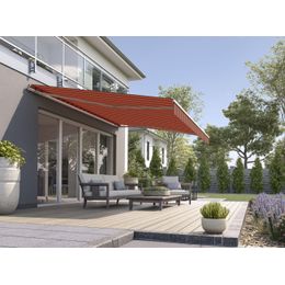 Gelenkarmmarkise Wismar "Classic", orange (orange, braun), B:450cm H:25cm, Polyacryl, Markisen