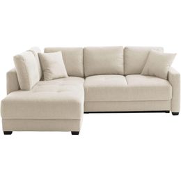 Ecksofa MR. COUCH, B:235cm H:91cm T:186cmnovaclean senseo 5 creme, 95% Polyester / 5% Nylon, Wohnzimmer, Sofas, "Pierre, L-Form mit BoxSpring", Mit