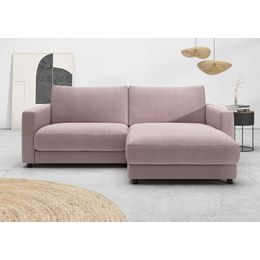 Ecksofa Home Affaire, B:226cm H:85cm T:190cmrosewood, 100% Polyester, Wohnzimmer, Sofas, "Ecksofa Jiro, L-Form, gro&szlig;e Sitztiefe, Breite 226 cm", lose