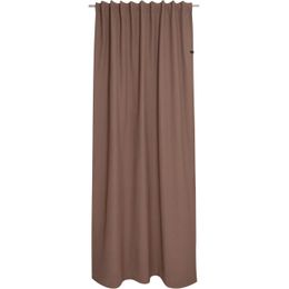 Schöner Wohnen Kollektion Vorhang "Solo" Gr. 1, braun, B:130cm H:250cm, Jacquard, Baumwolle, Polyester, SCHÖNER WOHNEN-KOLLEKTION, Gardinen, mit Lederapplikation