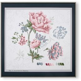 Bild mit Rahmen Laura Ashley "Floral", bunt (farbe rahmen: grau, farbe bild(er): mehrfarbig), 1 Stk., MDF, Bilder, Bilder 60x60cm