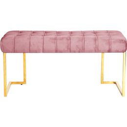 Sitzbank Kayoom "Rare 225, Edler Touch durch goldenes Gestell", rosa (altrosa), B:100cm H:48cm T:47cm, Bezug: 100% Polyester (Samt) / Gestell: 100% Edelstahl, Sitzbänke, samtweich, gesteppt, mit Zierknöpfen, Gemütliches, schickes Polster