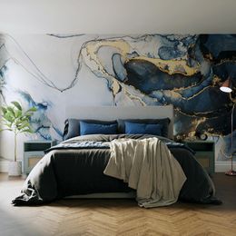 Fototapete Art for the home "Marmor", blau, H:2,8m L:2,8m, Vlies, Tapeten, Design Tapeten