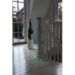 Konstsmide LED-Lichterkette "Weihnachtsdeko", grün, Dioden 10 Stk. Flammen 10 Stk., Kabellänge 3m x Gesamtlänge 5,25m, Lichterketten, LED Dekolichterkette, 10 grüne Plexiglassterne, 10 warm weiße Dioden