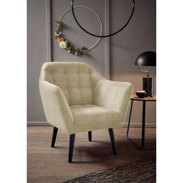 Sessel ED EXCITING DESIGN "Max", beige (creme), B:84cm H:87cm T:70cm, 100% Polyester, Sessel, Sessel