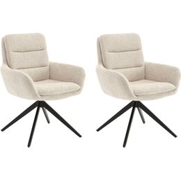 Esszimmerstuhl Home Affaire "Taragona", beige (natur, schwarz), H:88cm T:63cm, Metall, Stühle, mit unterschiedlichen Beingestellen, Holz oder Metall