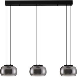 NOVA LUCE Pendelleuchte "BIOS", schwarz, rauch, 3, H: 167cm, 1 Stk., Leuchten