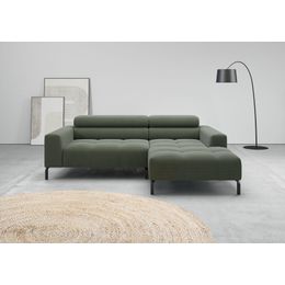 Ecksofa Home Affaire, B:223cm H:71cm T:179cmoliv, 95% Polyester, 5% Nylon, Wohnzimmer, Sofas, "Ecksofa Claya, L-Form, Kopfteilverstellung, Breite 223