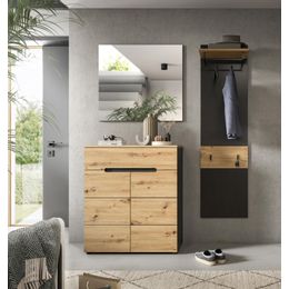 Garderoben-Set Inosign "REHAT, TOPSELLER, 3-teilig, Breite 140 cm, individuell erweiterbar", basalt grau nb, artisan nb, Kastenmöbel-Sets, Garderobenkombination, Kombination, Set, Flurgarderobe, Diele