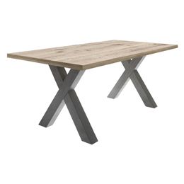 Mäusbacher Esstisch MÄUSBACHER "Mister, TOPSELLER", braun (tischplatte: sandeichefarben), B:180cm H:75cm T:90cm, Tische, Rechteckiger Esstisch Holz-Esstische, Gestell in X-Form