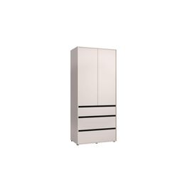 Kleiderschrank Inosign "Corbet Schlafzimmerschrank, Drehtürenschrank, Wäscheschrank TOPSELLER", cashmere, B:93cm H:210,5cm T:54,5cm, Spanplatte, Schränke, 93 cm breit, 3x Schubladen, Kleiderstange, ABS schutzkanten