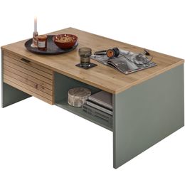 Couchtisch Innostyle "INA Couchtisch, 110 x 44 x 65 cm (B/H/T)", schilfgrün, artisan eiche, schilfgrün, artisan eiche, artisan eiche, B:110cm H:44cm T:65cm, Tische, 2 Schubladen, 2 offene Fächer
