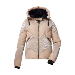 Skijacke Killtec "KSW 113 WMN SKI QLTD JCKT", Damen, Gr. 36, beige, Obermaterial: 100% Polyester;Obermaterial 2: 100% Polyamid;Futter: 100% Polyester;Füllung: 100% Polyester, Jacken, Winddichte Skijacke mit 10.000 mm Wassersäule, PFAS-frei imprägniert