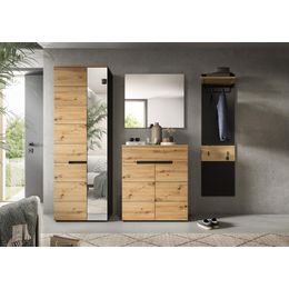 Garderoben-Set Inosign "REHAT, TOPSELLER, 4-teilig, Breite 220 cm, individuell erweiterbar", basalt grau nb, artisan nb, Kastenmöbel-Sets, Garderobenkombination, Kombination, Set, Flurgarderobe, Diele