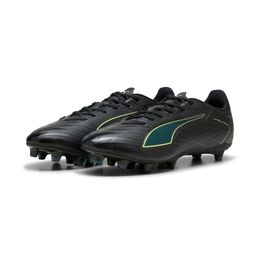 Fußballschuh Puma "ULTRA 6 PLAY FG/AG", Gr. 42,5, Puma schwarz, fizzy light, grün terrain, Synthetik, Schuhe, für Rasenplätze