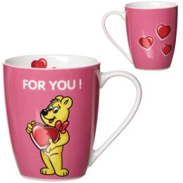 Ritzenhoff & Breker Becher RITZENHOFF & BREKER "HARIBO For you, 360 ml", pink, B:13cm H:10cm Ø:9cm, Porzellan, Trinkgefäße, spülmaschinenfest